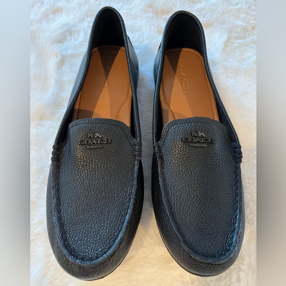 Coach | Shoes | Coach Mary Lock Up Leather Flats Loafer Black Size 95 ...